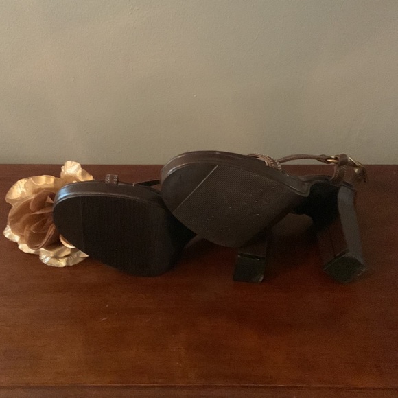 PAZZO | Shoes | Pazzo Genuine Brown Leather Sandal Platform 4 Inch ...